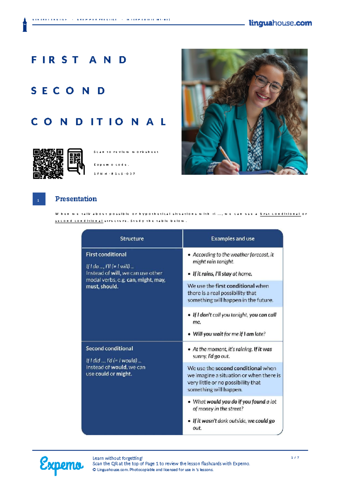 INTERMEDIATE ENGLISH GRAMMAR: FIRST & SECOND CONDITIONAL PRACTICE - Studocu