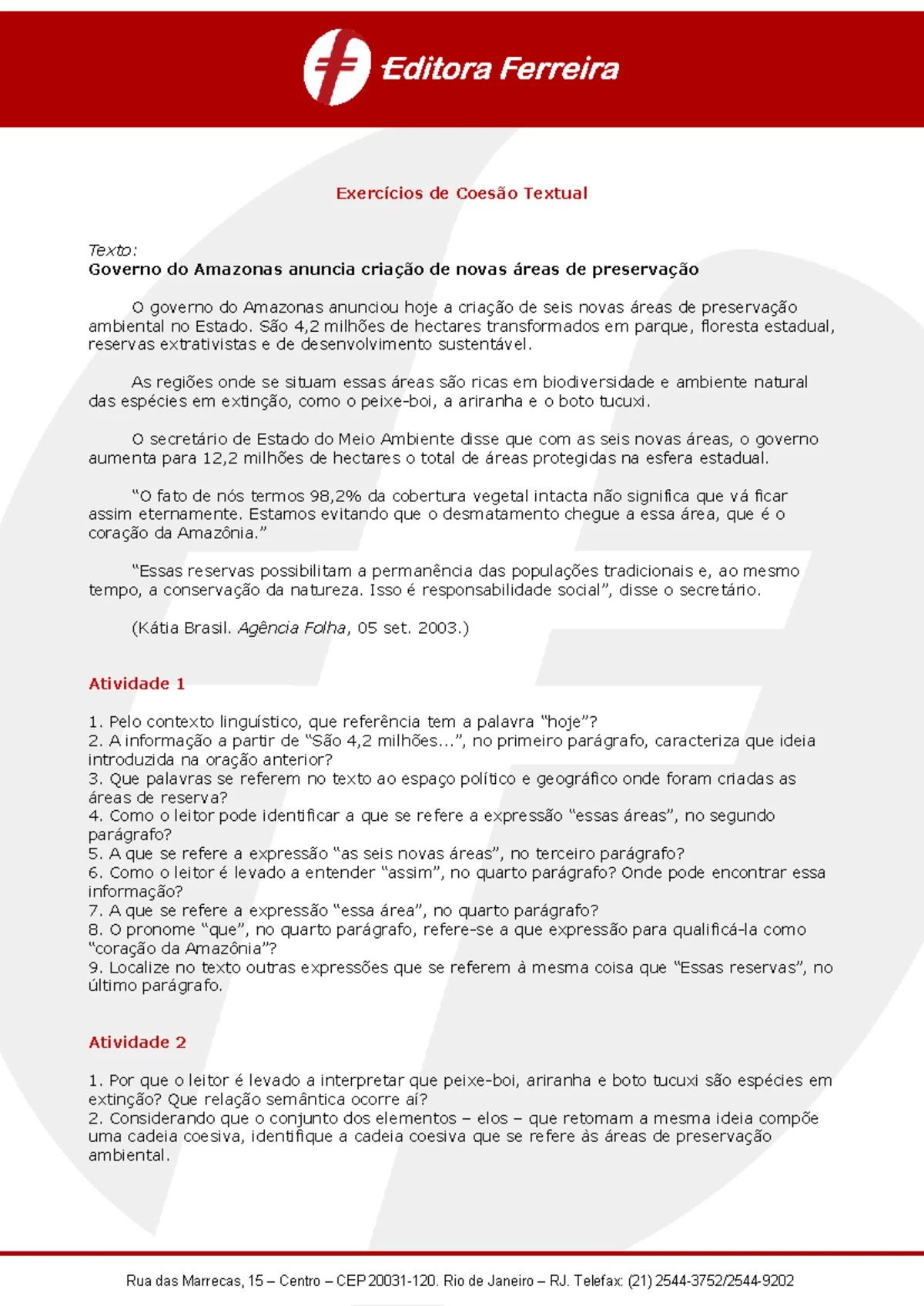 Coesão Textual: Referencial, Sequencial e Lexical - 1 COESÃO - Studocu