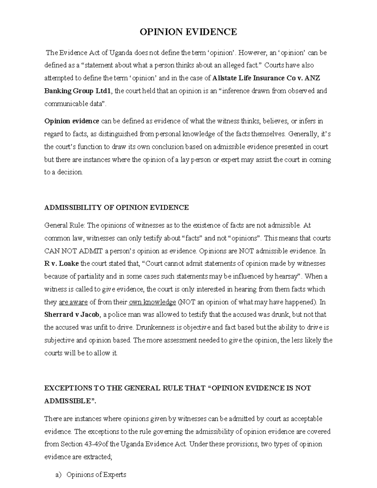 Evidence of Opinion: Understanding Admissibility and Expert Testimony ...