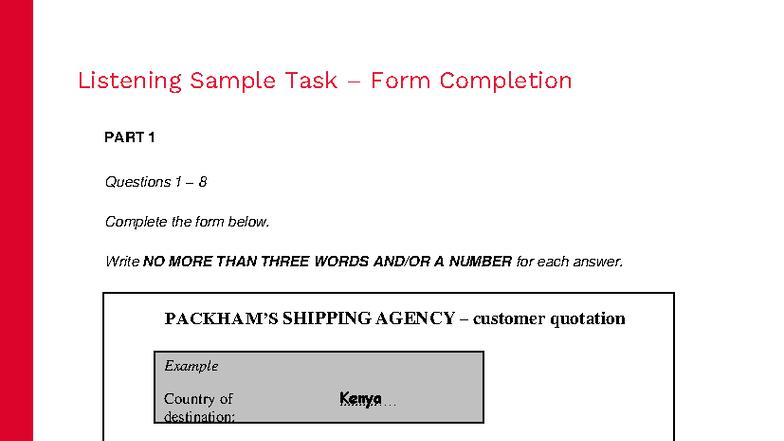 Ielts listening sample tasks 2023 3 - Page 3 of 33 IELTS Listening ...