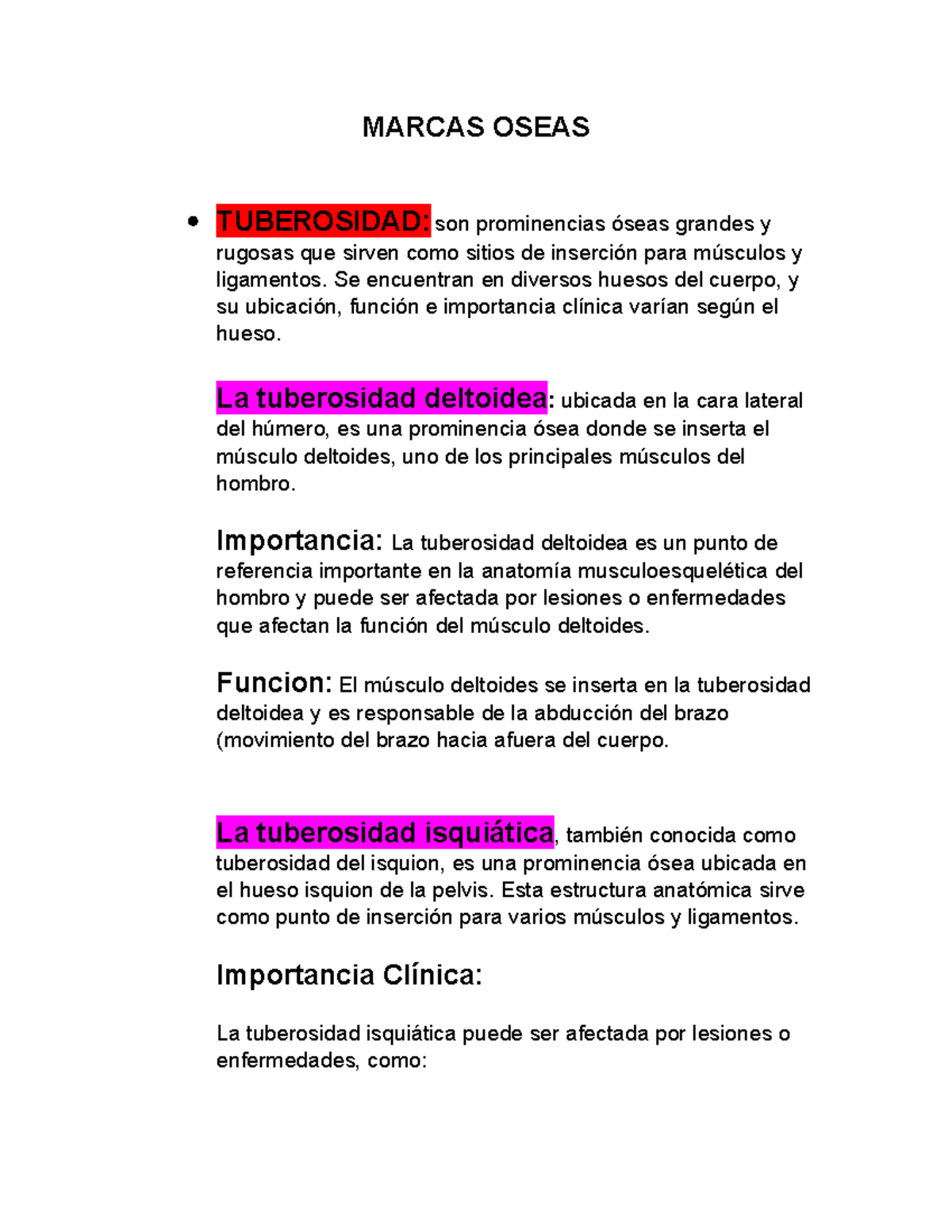Marcas Óseas: Anatomía y Funciones Clínicas de Prominencias Óseas - Studocu