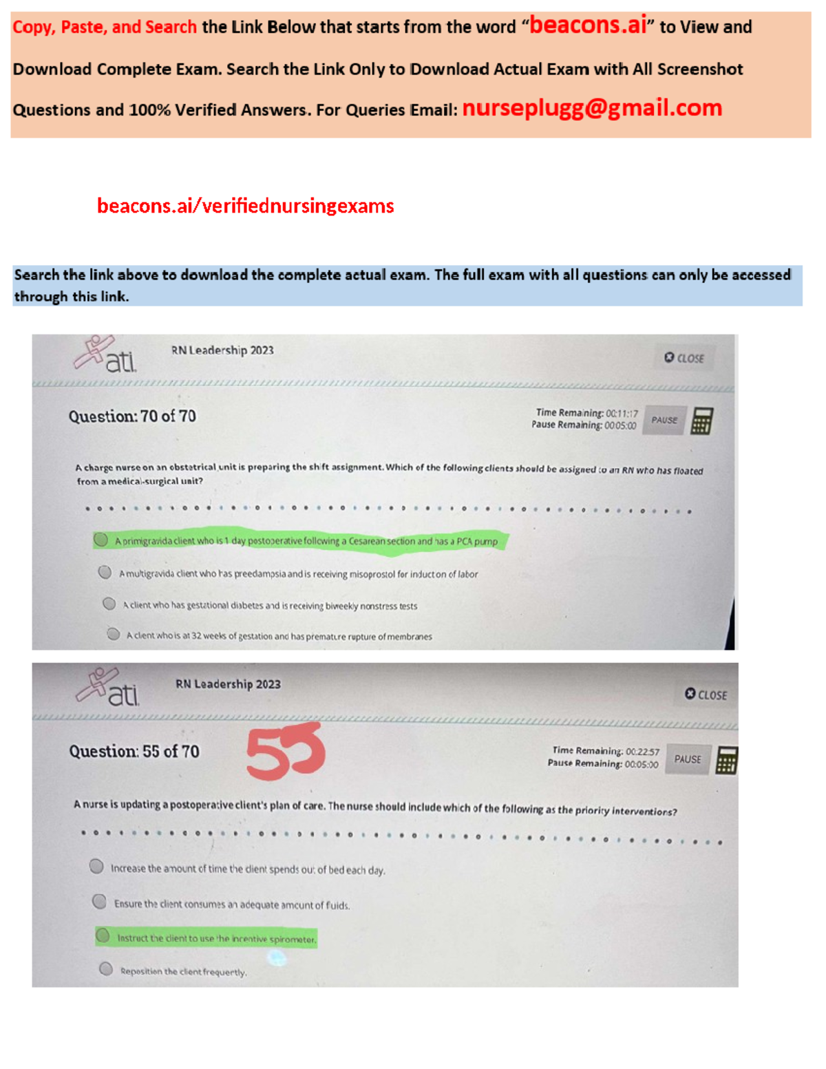 Pass 2025 ATI RN Leadership Proctored Exam NGN: 70 Q&A for Level 3 Success - Studocu