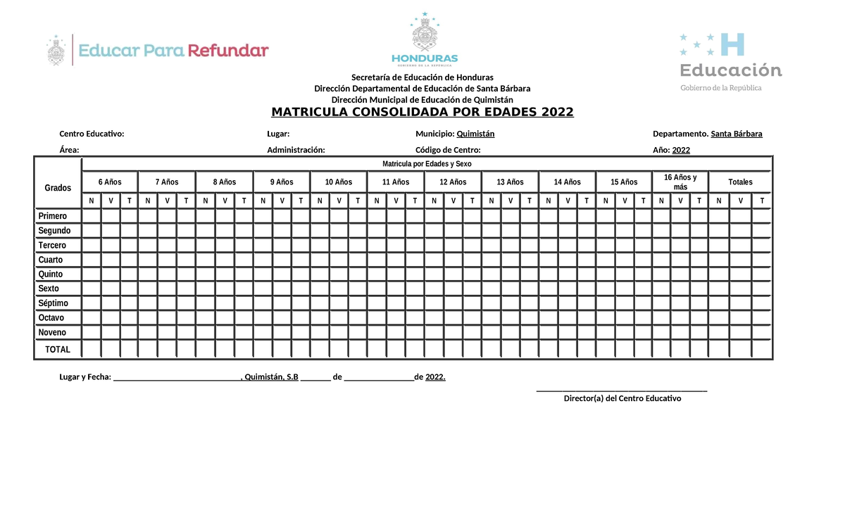 Formato Matricula Consolidada 2022 - Secretaría de Educación de ...