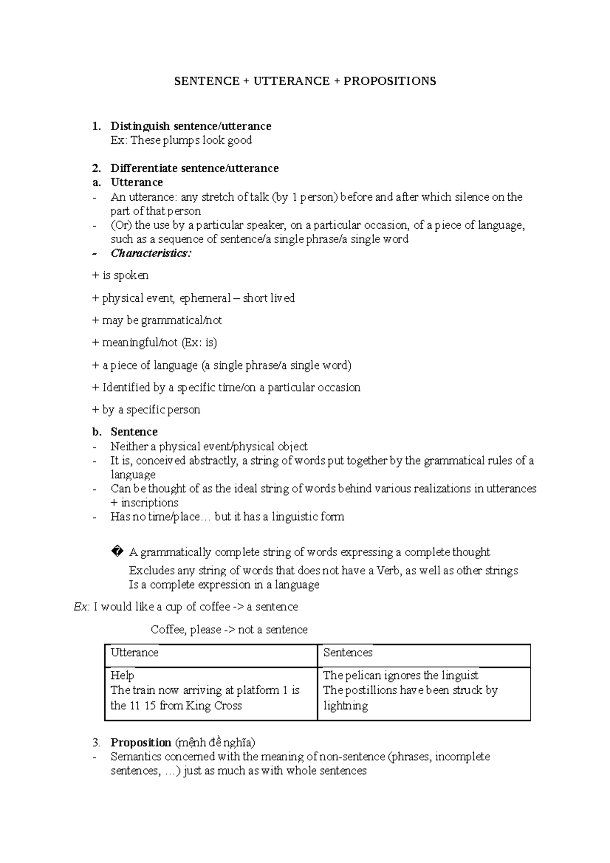2. Sentence, Utterrance, Propositions, Reference, Sense - SENTENCE ...
