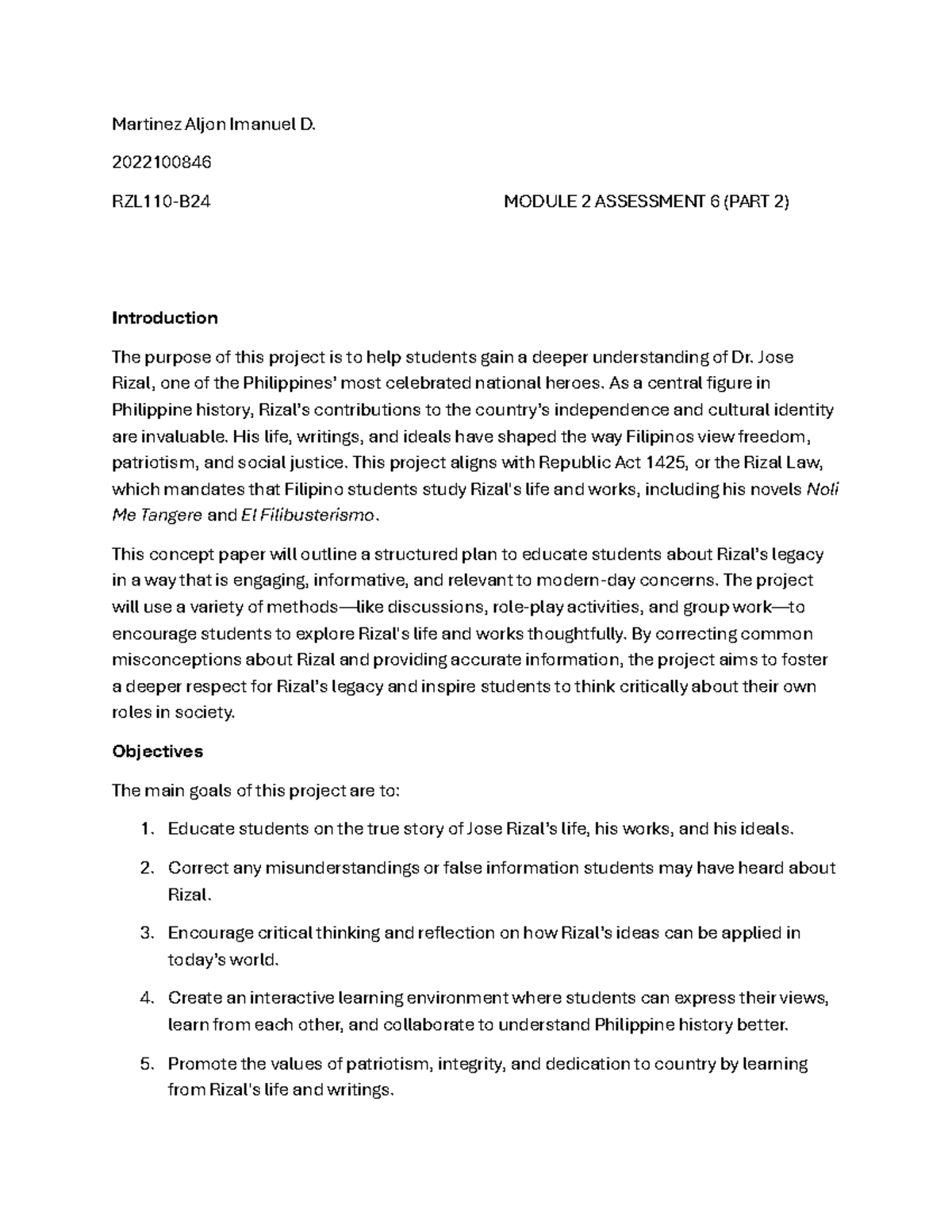 Module 2 Assessment 6 (PART 2) - Martinez Aljon Imanuel D. 2022100846 ...