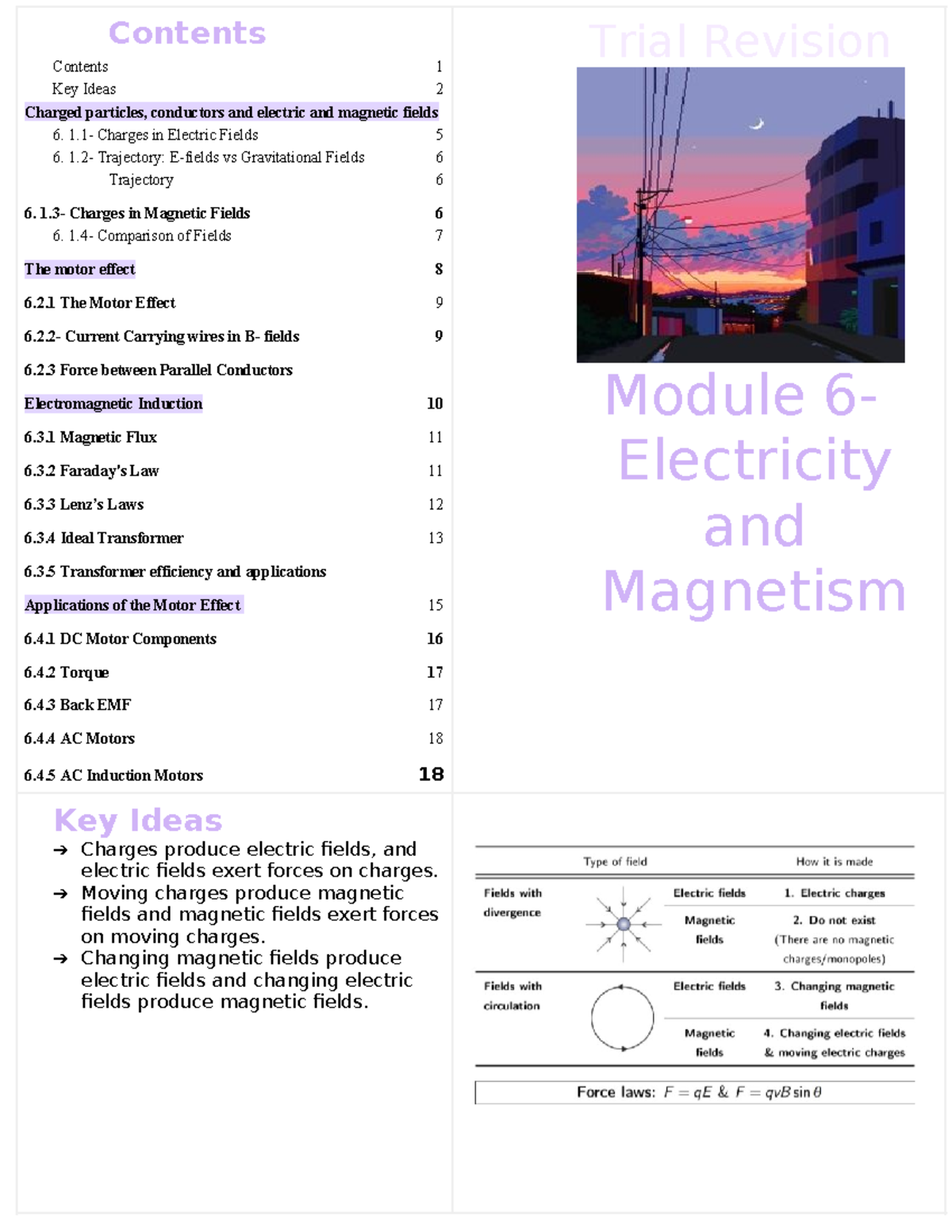 Mod 6 HSC Electromagnetism Physics Notes: Concepts and Applications ...