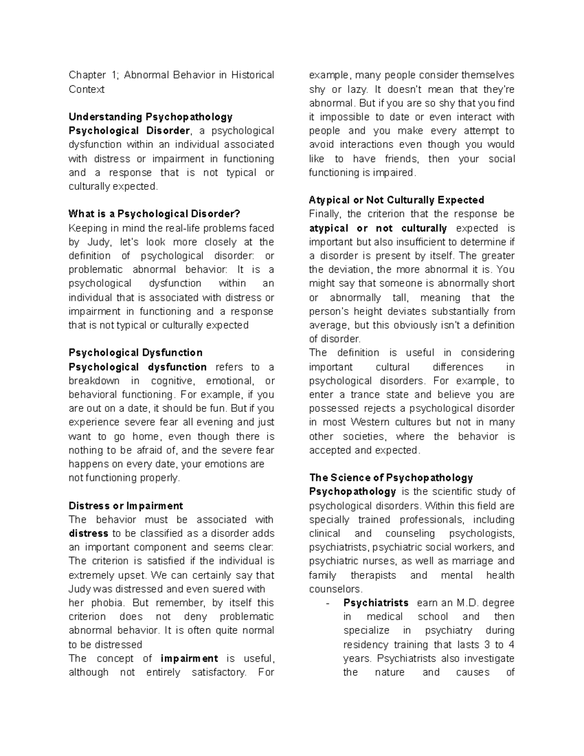 Chapter 1: Abnormal Behavior in Historical Context - Understanding ...