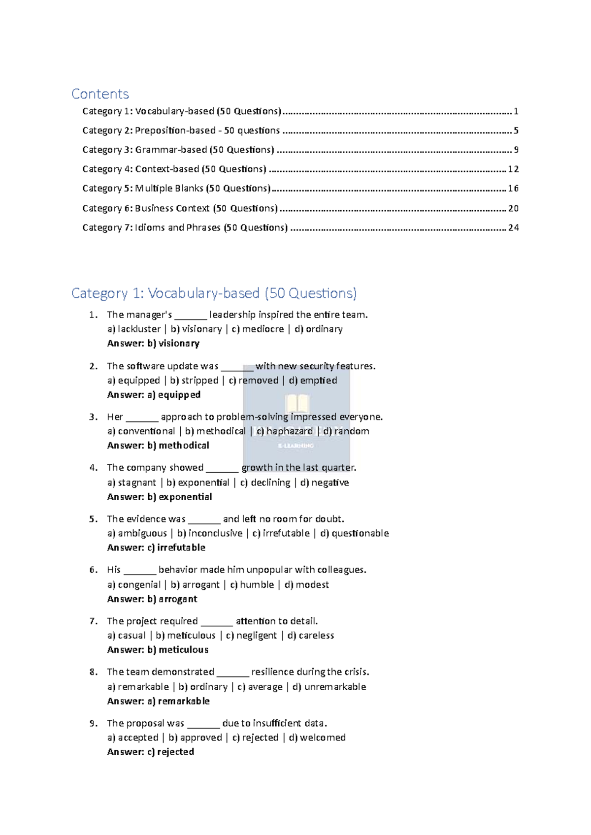 TCS 50 Fill-in-the-Blanks Questions for Exam Preparation - Studocu