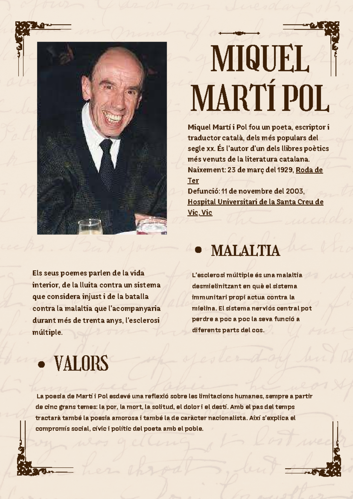 MIQUEL MARTÍ POL: Biografia i Reflexions Poètiques - Studocu