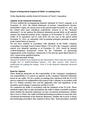 Chapter 17 Auditors’ Reports - Chapter 17 Auditors’ Reports Unmodified ...