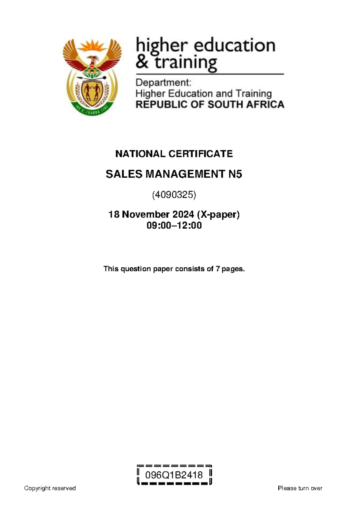 EBM N4 assi - Notes - TEST 1 ENTREPRENEURSHIP AND BUSINESS MANAGEMENT N ...