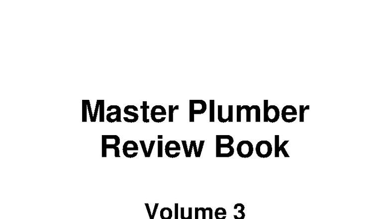 Master Plumber Review Book Vol. 3: Tools, Pipes & Valves Guide - Studocu