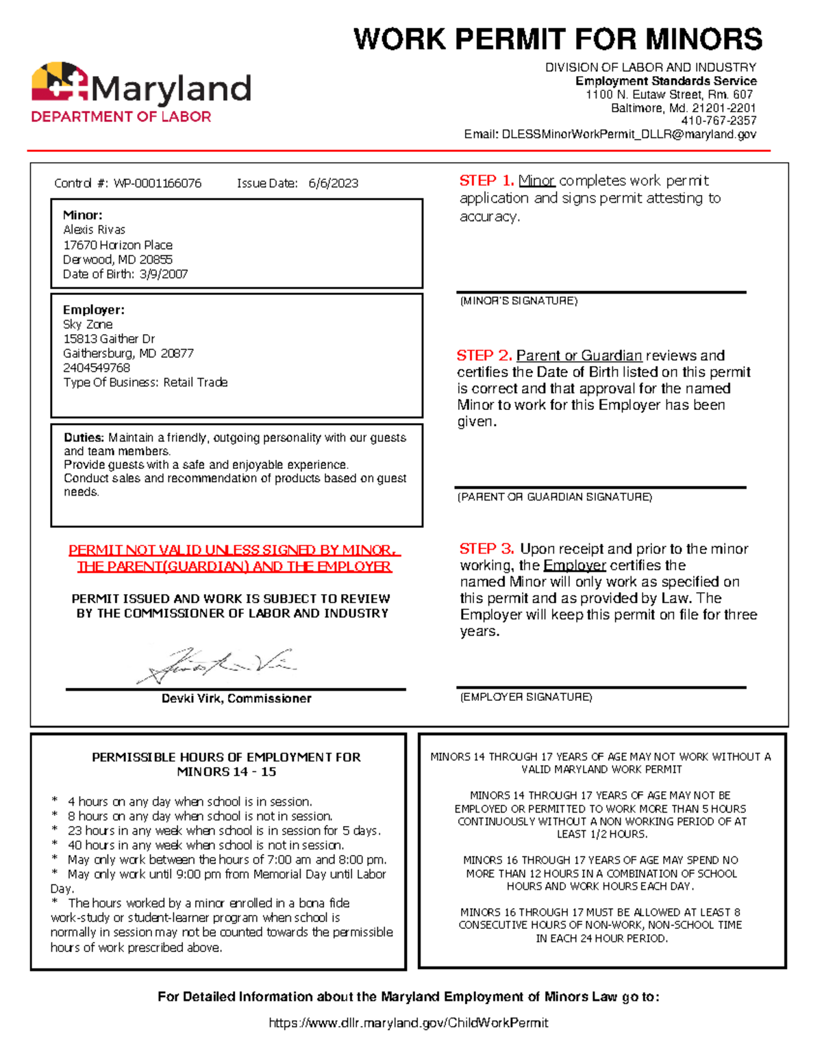 Work Permit for Minors - 616AFB2E Application Process - Studocu
