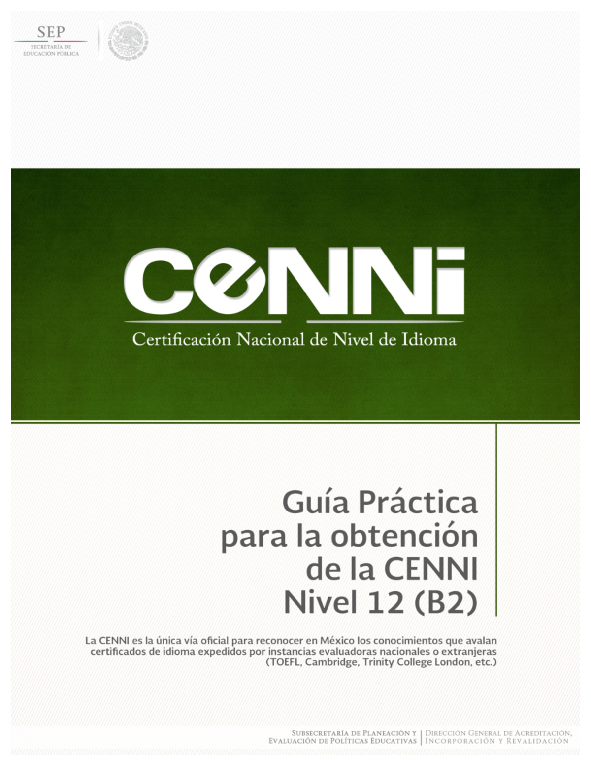 Guía para Obtener la CENNI Nivel 12 (B2) para Docentes - Studocu