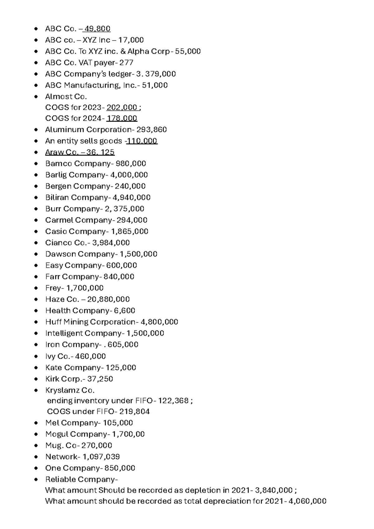ABC Co. Financial Accounting Review: COGS, Inventory, and Depreciation ...