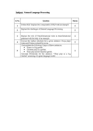 Natural Language Processing 21ai643 Vtu Studocu