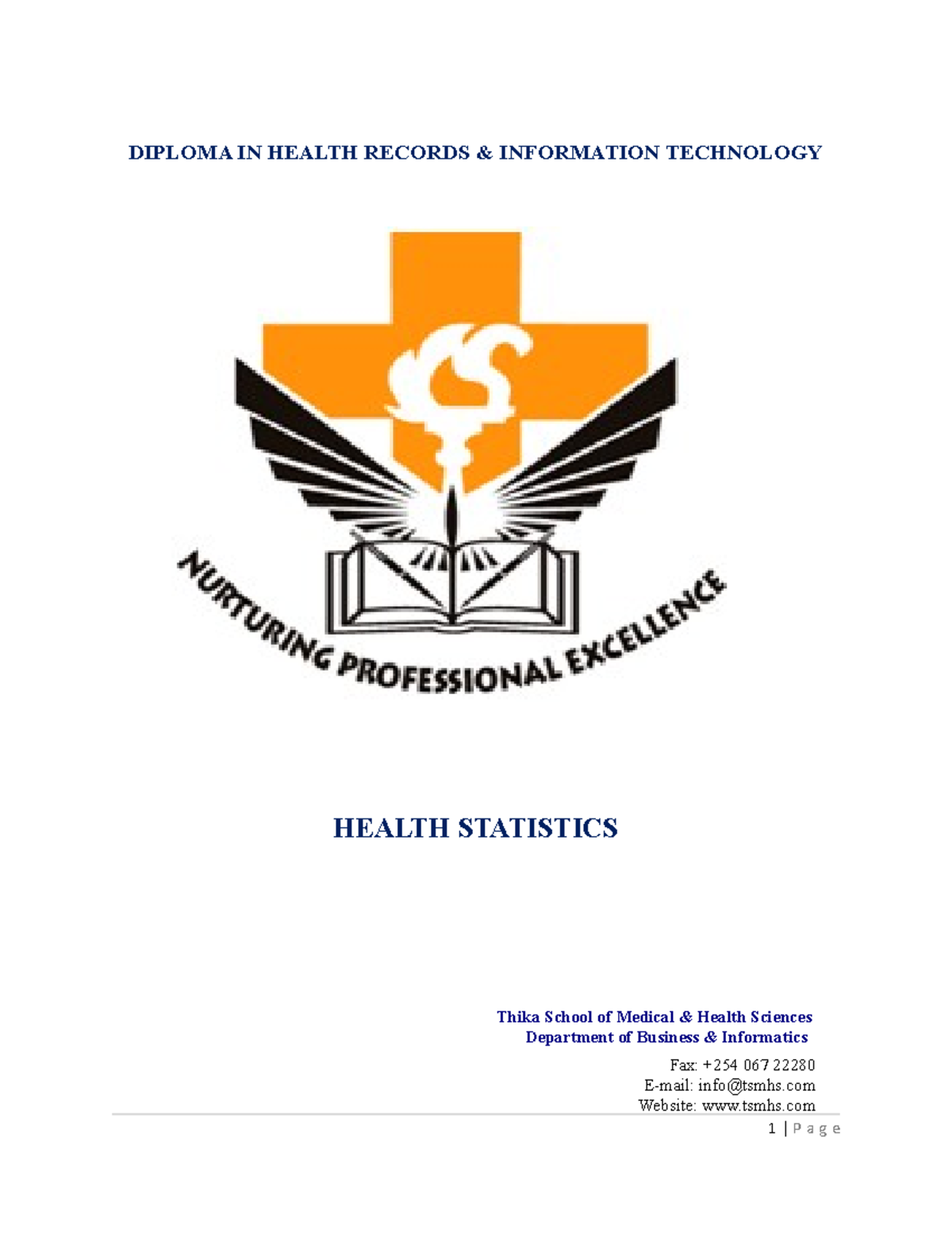 introduction to biostatistics student lecture notes - DIPLOMA IN HEALTH ...