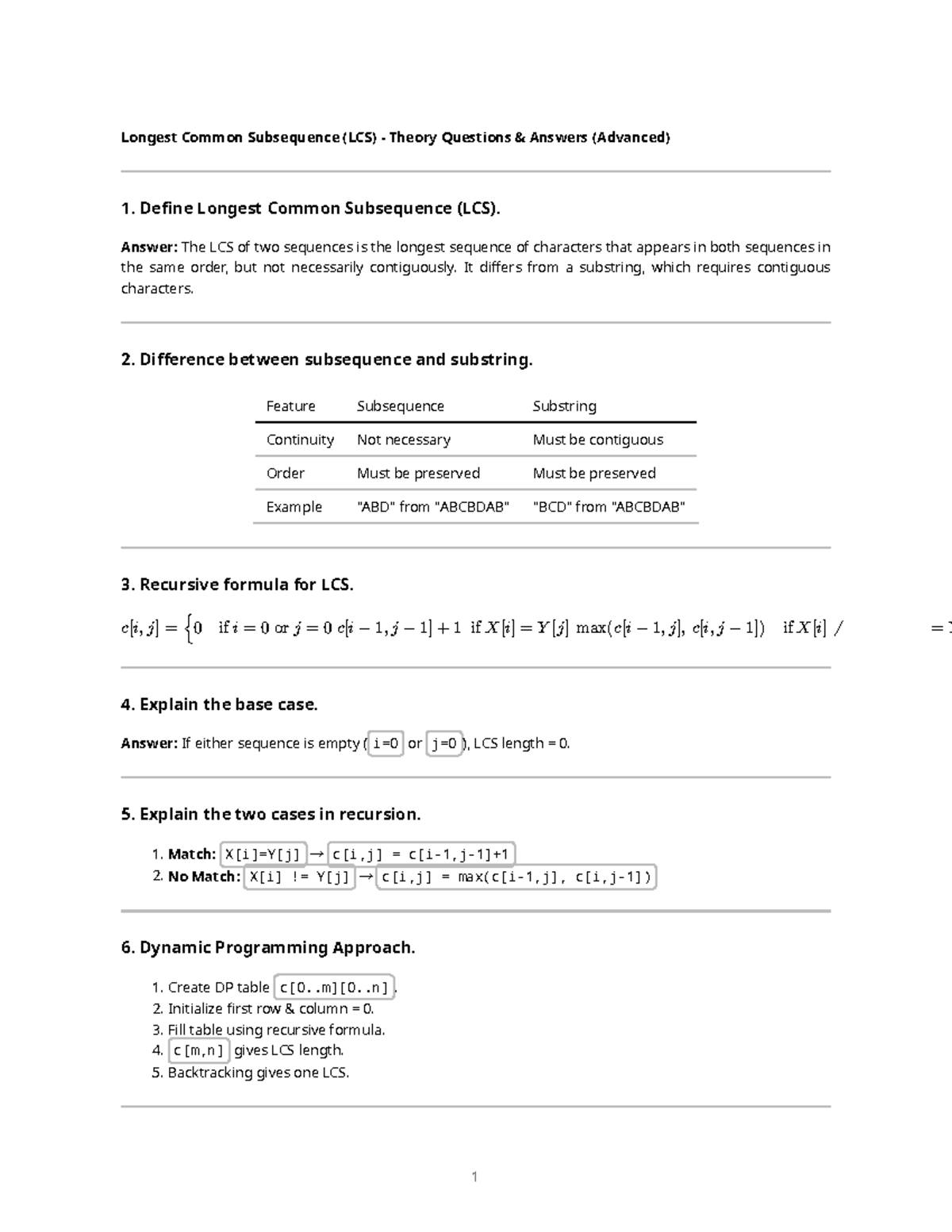 LCS Theory Questions & Answers (Advanced) - LCS 101 - Studocu