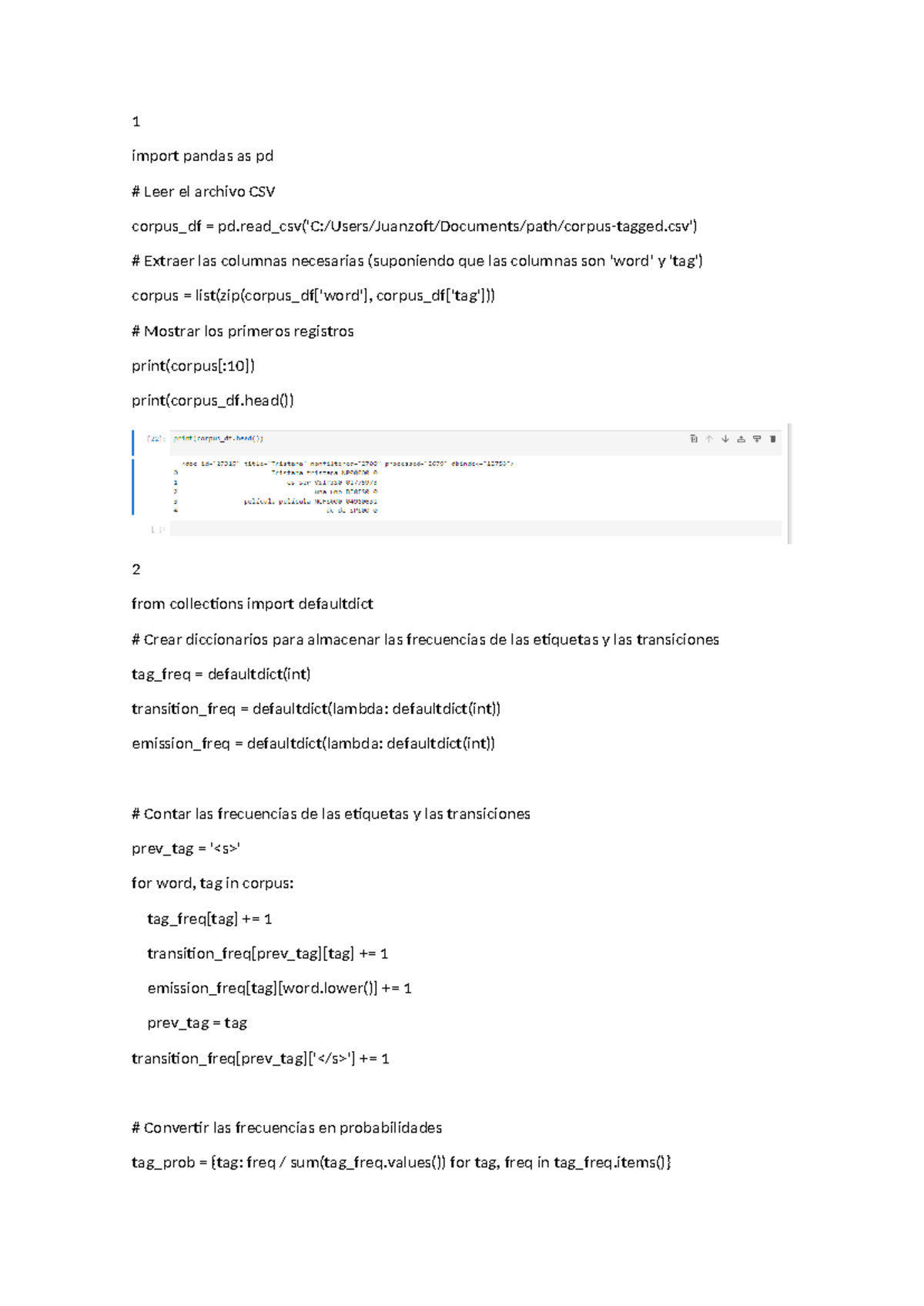 Actividad 1 - Implementación del Algoritmo Viterbi en Python - Studocu