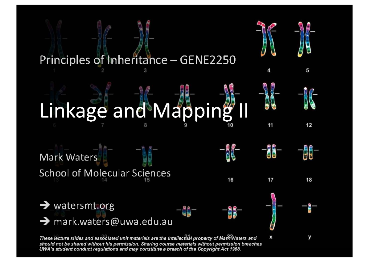 GENE2250 Lecture: Linkage and Mapping II - Studocu