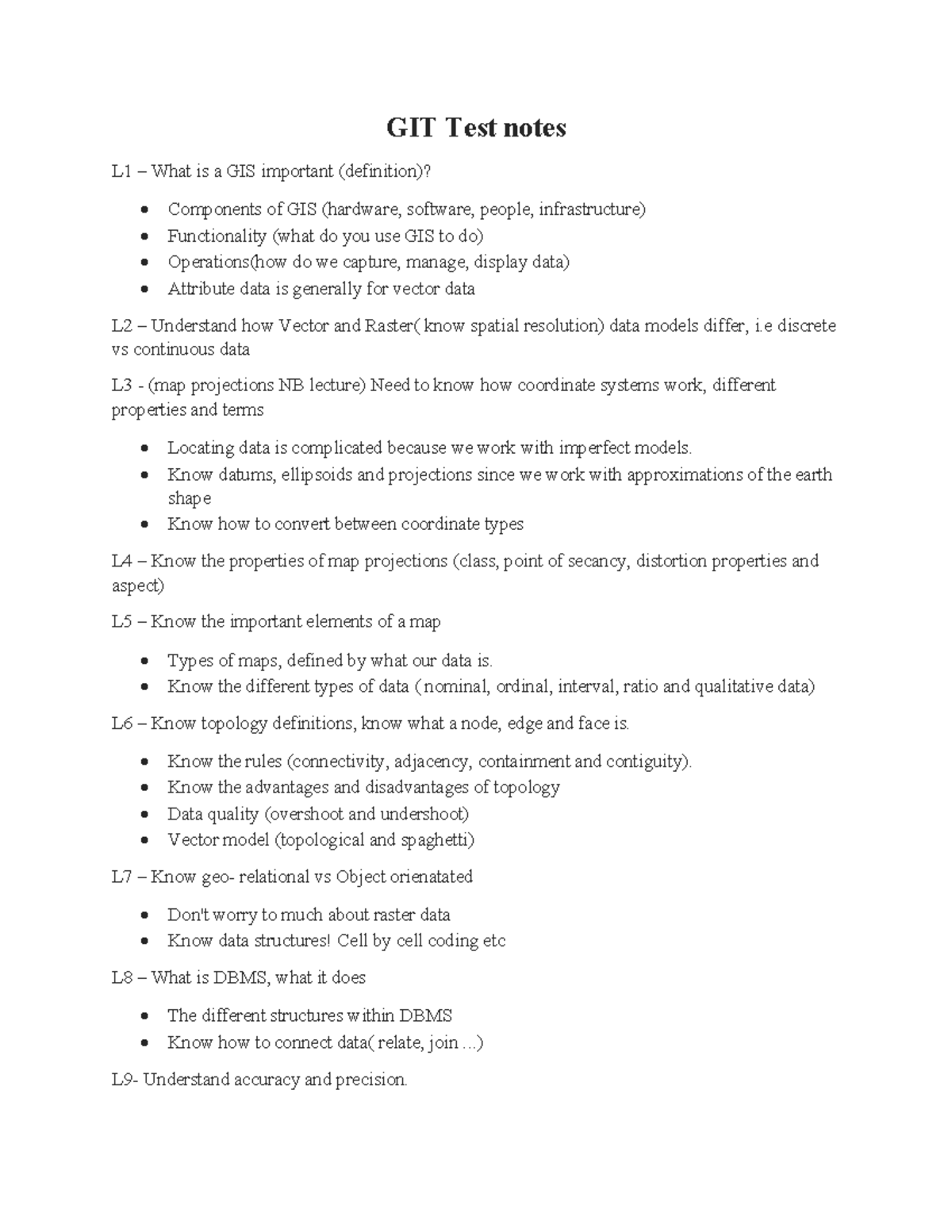 GIT A1 Test Notes: Key Concepts and Study Summary - Studocu