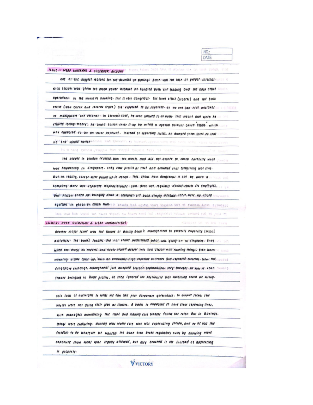 Assignment 1: Rogue Trader Analysis of Barings Bank Collapse - Studocu