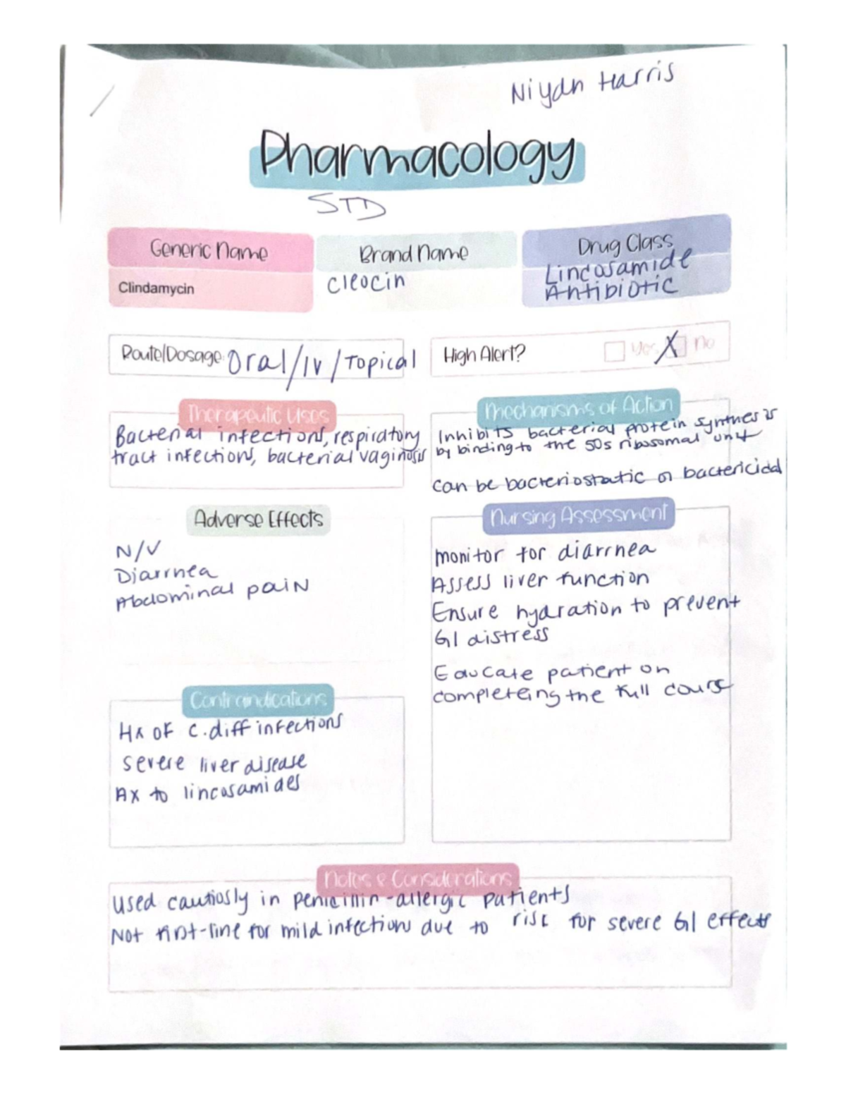 STD Pharmacology: Generic Names, Brand Names, and Drug Classes - Studocu