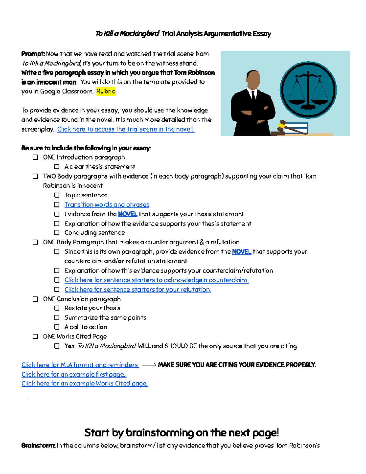 TKAM Trial Analysis Argumentative Essay - To Kill a Mockingbird Trial ...