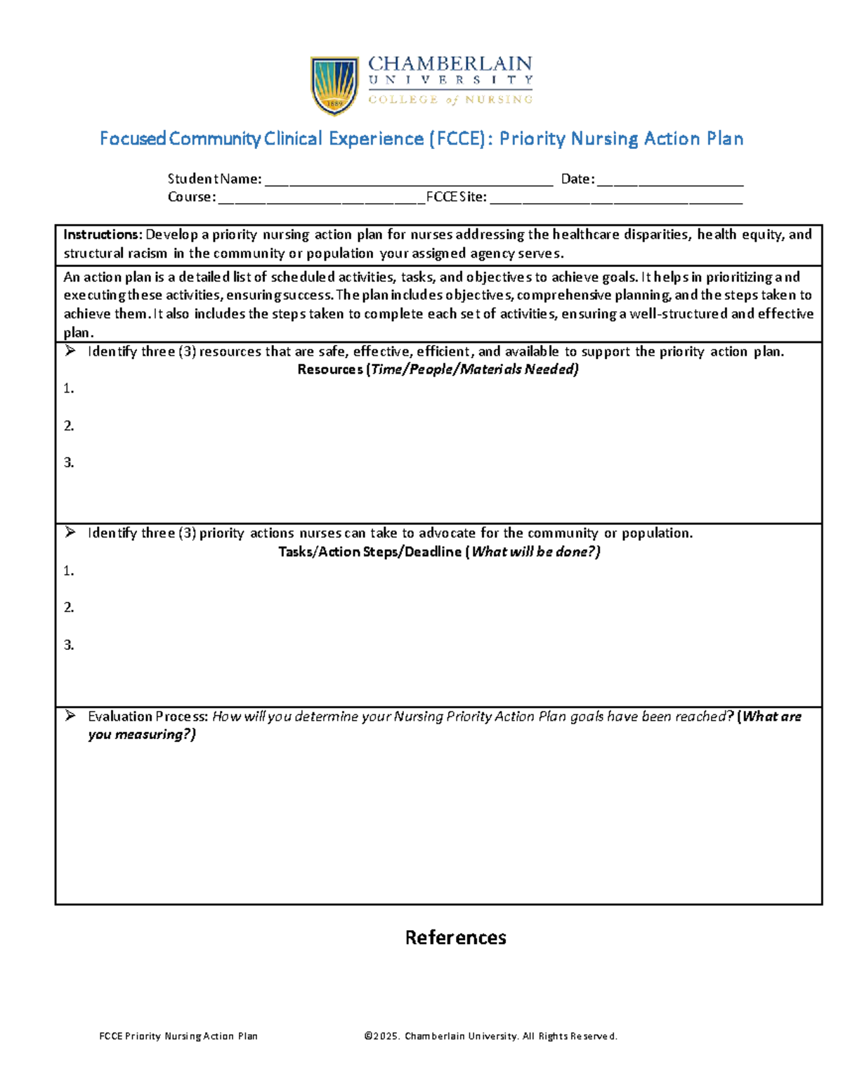 FCCE Priority Nursing Action Plan: Addressing Health Disparities - Studocu
