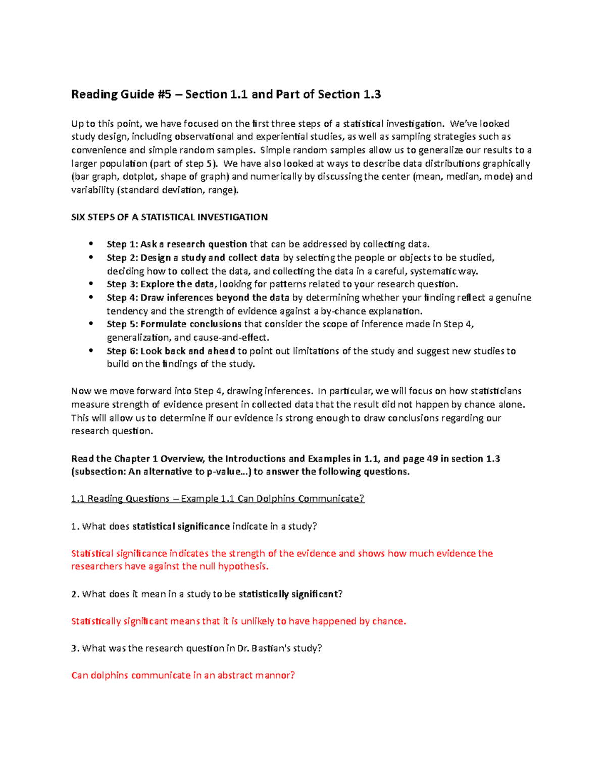 RG #5 - reading guide questions - Reading Guide #5 – Section 1 and Part ...