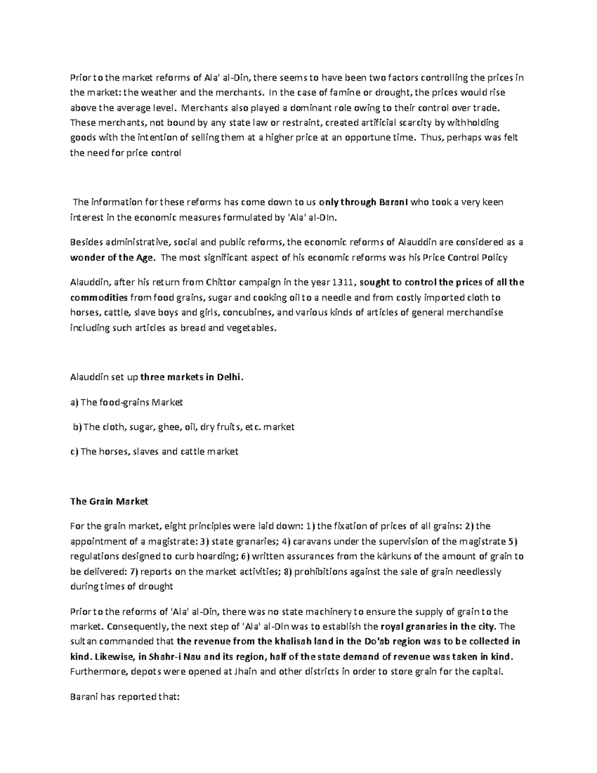 Market Regulations of Alauddin Khilji: Price Control Policies and ...
