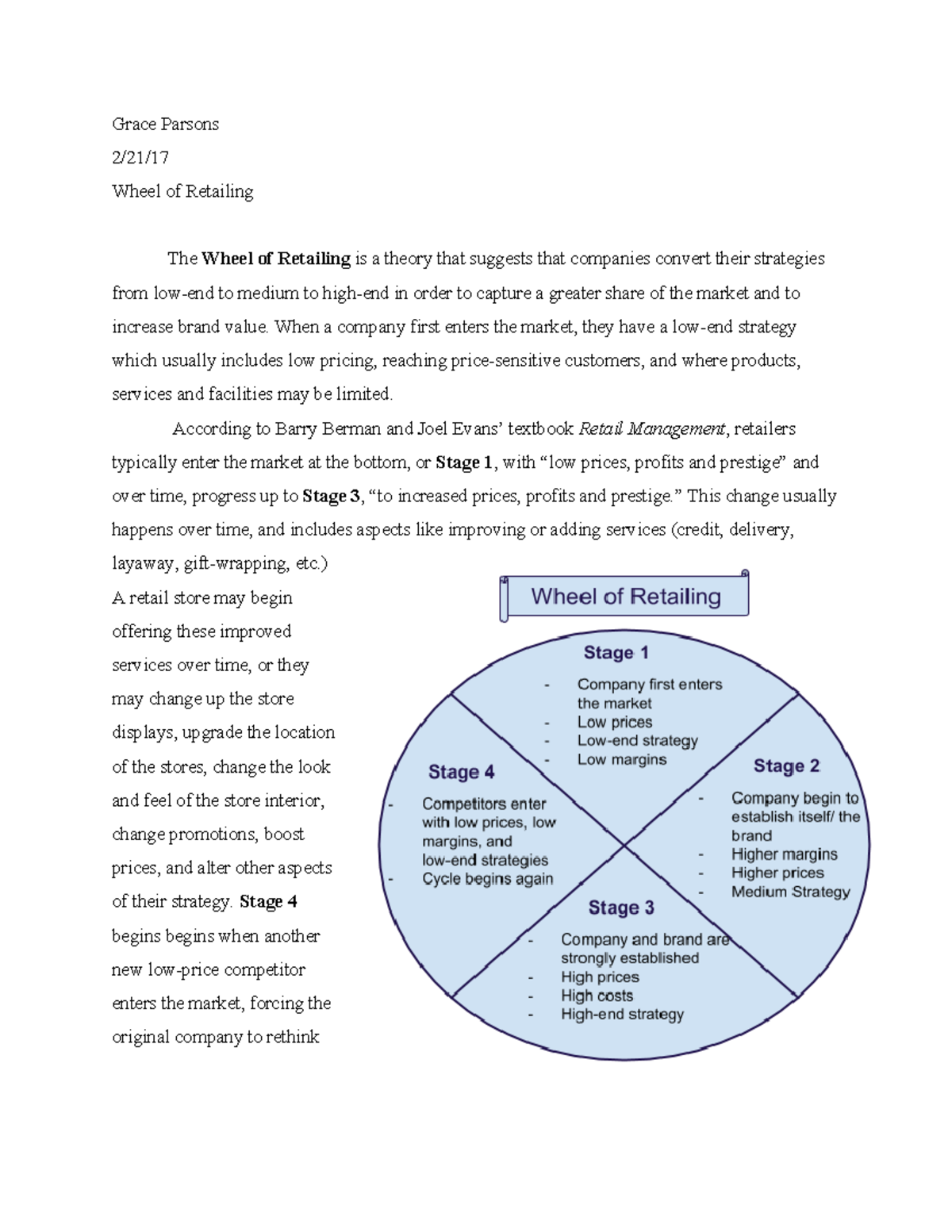 Wheel of Retailing - Grace Parsons 2/21/ Wheel of Retailing The Wheel ...