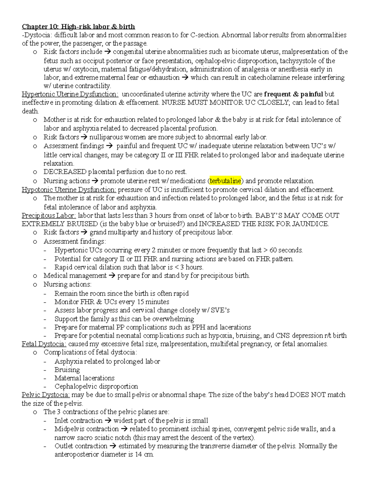 Exam #3 OB - Study guide from book content for exam #3 - Chapter 10 ...