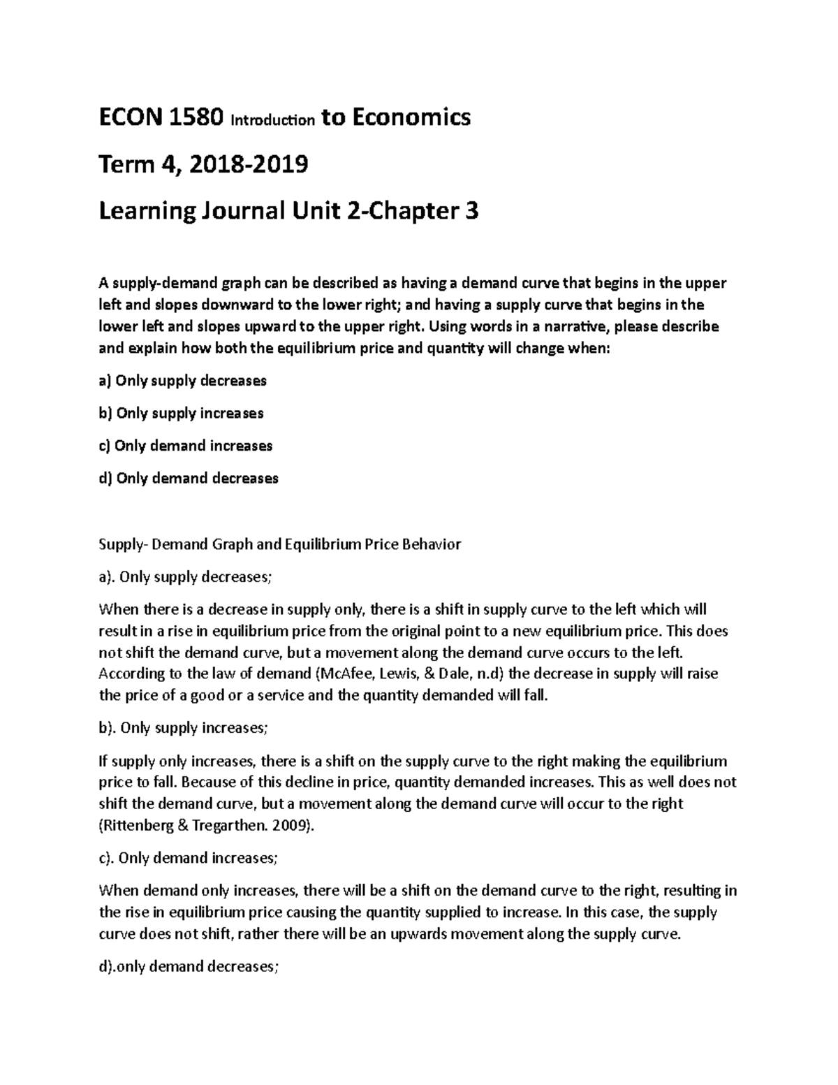 Document (17) - Introduction to Economics ECON 1508 UNIT 2 ASSIGNMENT ...