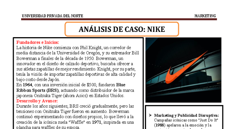 UPN MARK 2025-II: Análisis de Caso sobre Nike y su Estrategia de ...