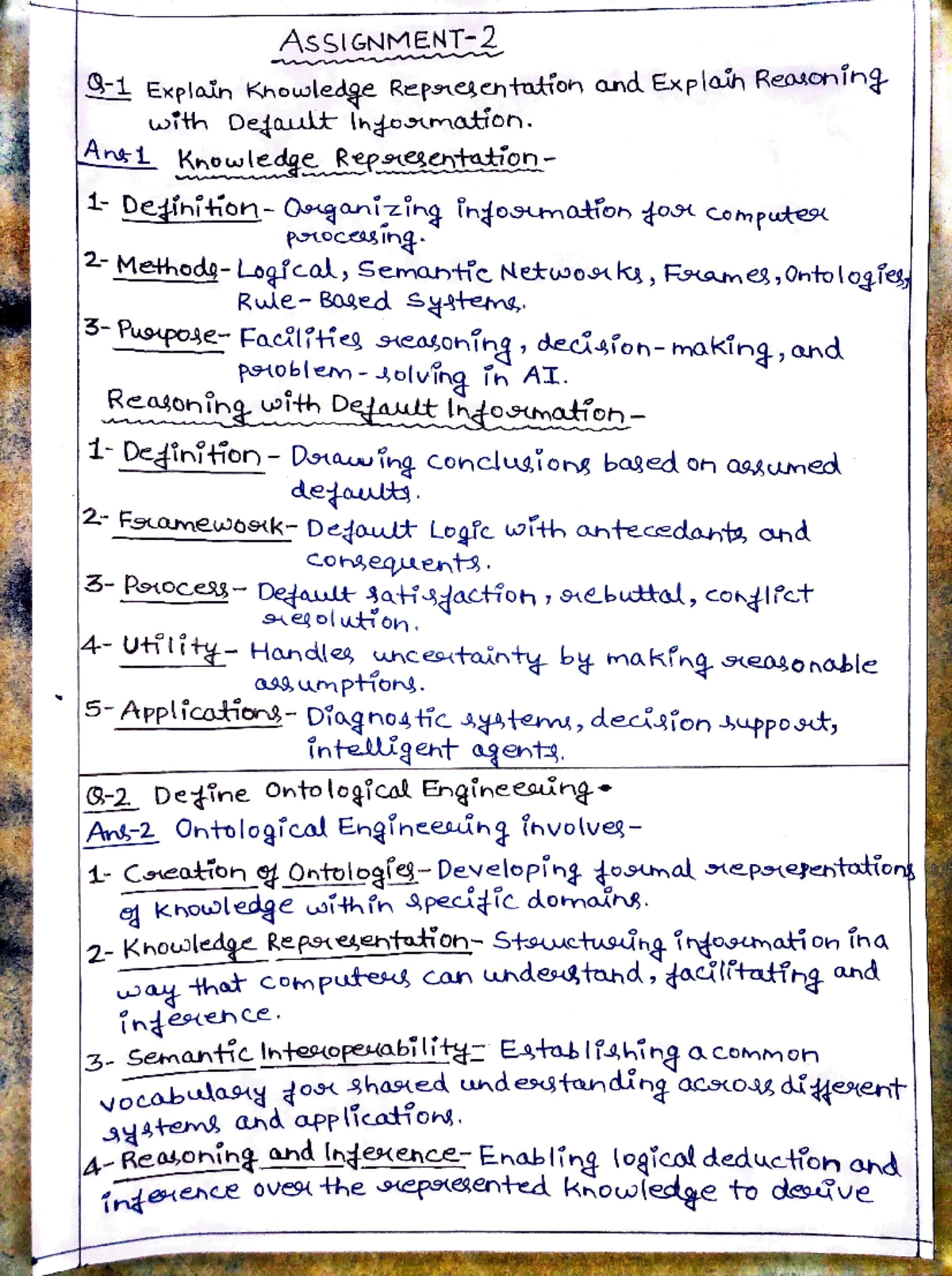 AI Assignment 2: Knowledge Representation & Reasoning (NAAC) - Studocu