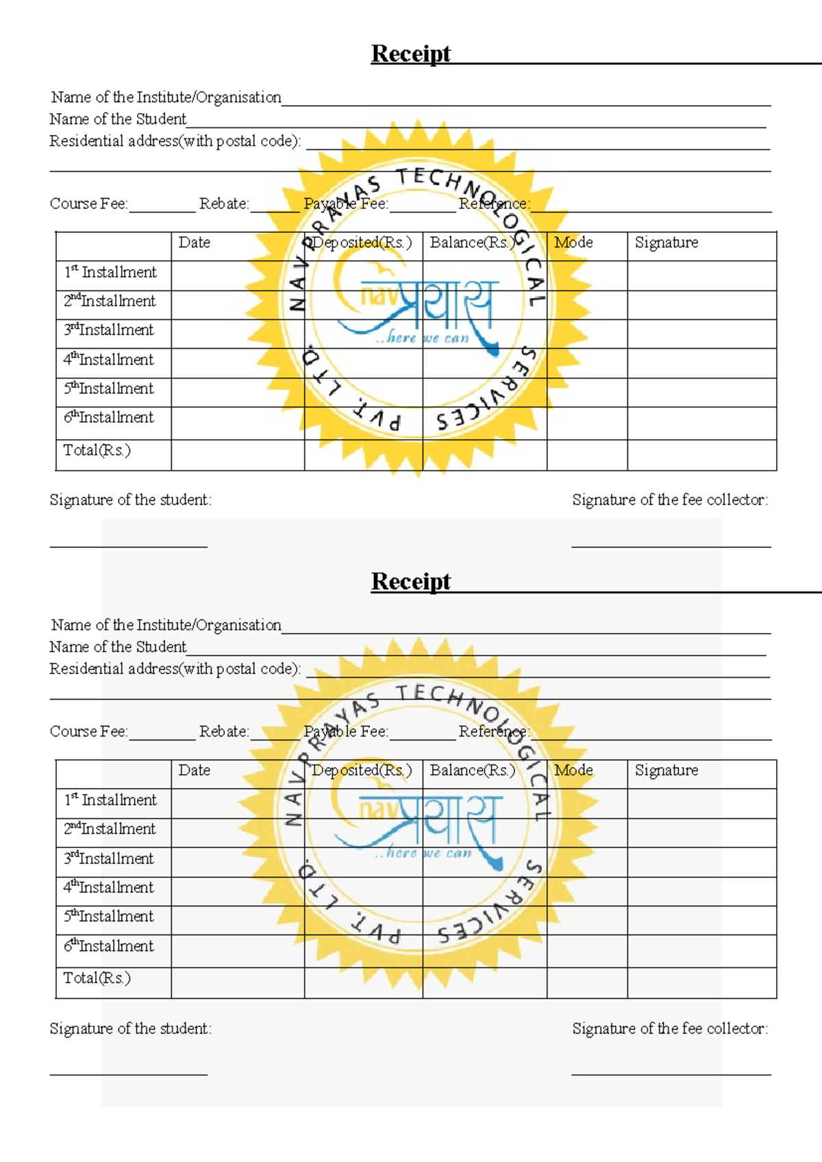 166217327 Download Tuition Fee Receipt Template in Word Format ...