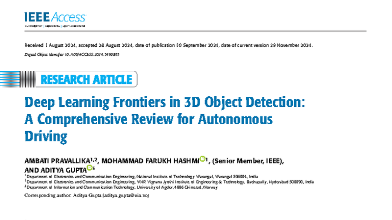 Deep Learning Frontiers in 3D Object Detection: A Review for Autonomous ...