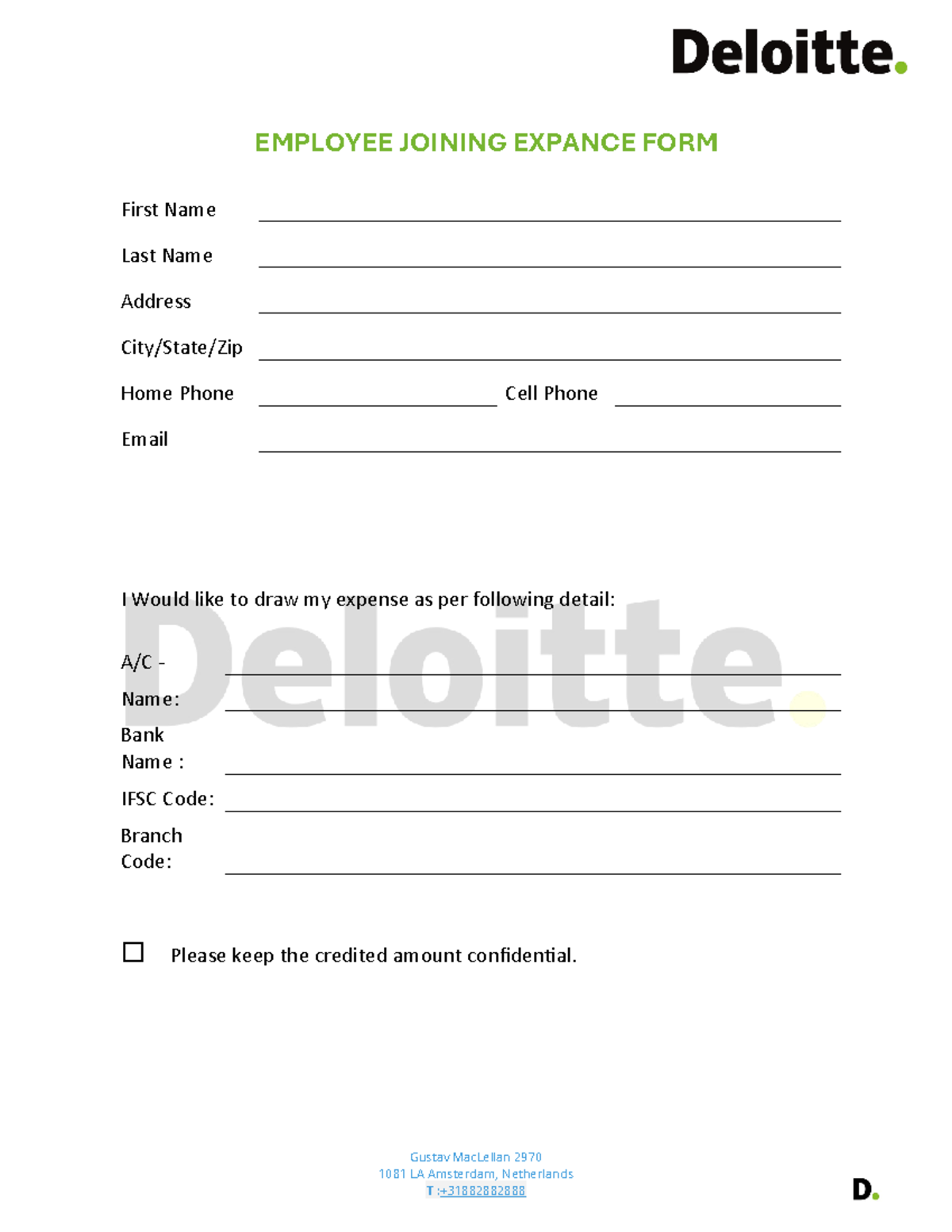 Deloitte form - sxfdsfv - corporate finance - EMPLOYEE JOINING EXPANCE ...