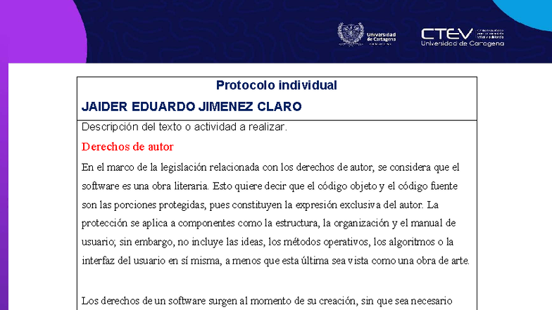Protocolo Individual#3 DE Legislacion Informatica - Protocolo ...