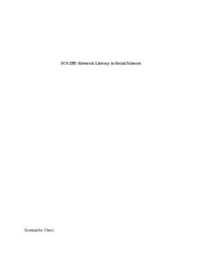 SCS 285 - Project One: Research Methods in Social Sciences - Studocu