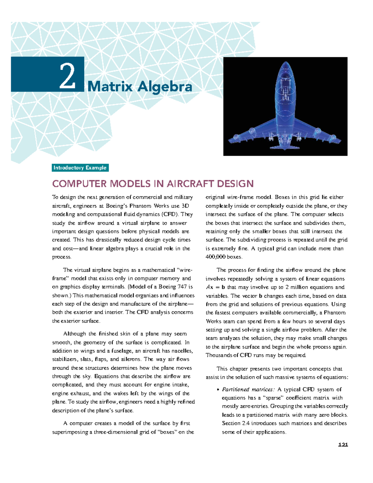 Matrix Algebra Applications in Aircraft Design: A Case Study (COMP 2.1 ...
