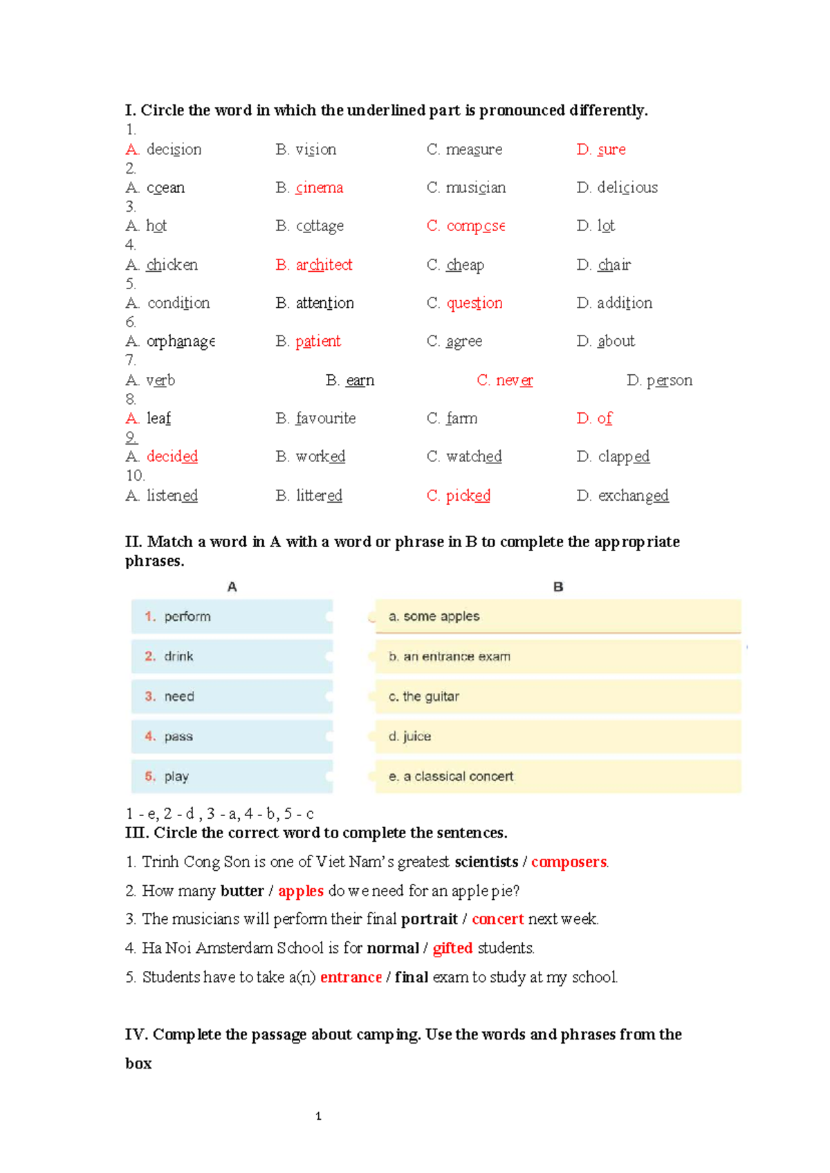 1111 G7 - English Knowledge Practice Exercises - Studocu