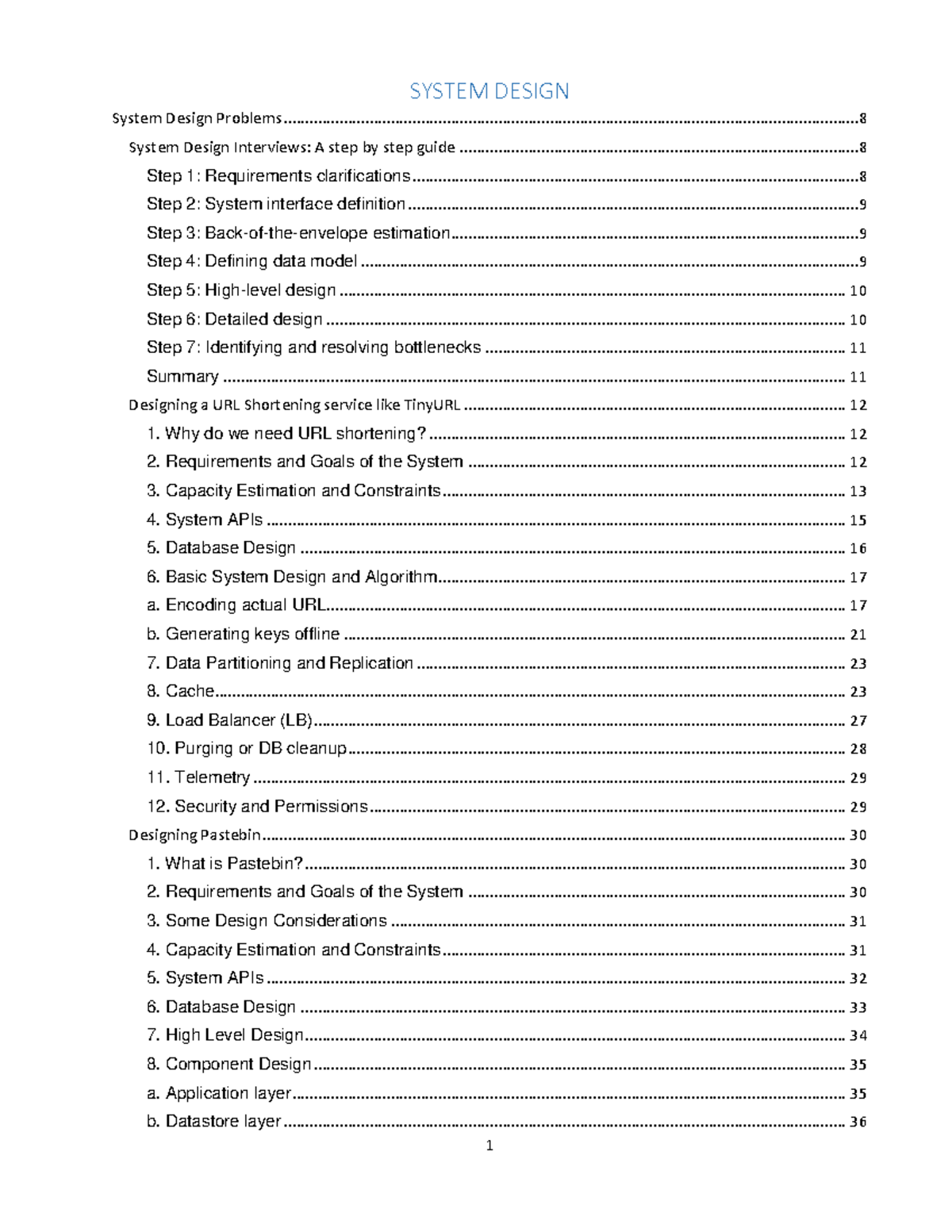 System Design Interviews: Comprehensive Guide and Examples - Studocu