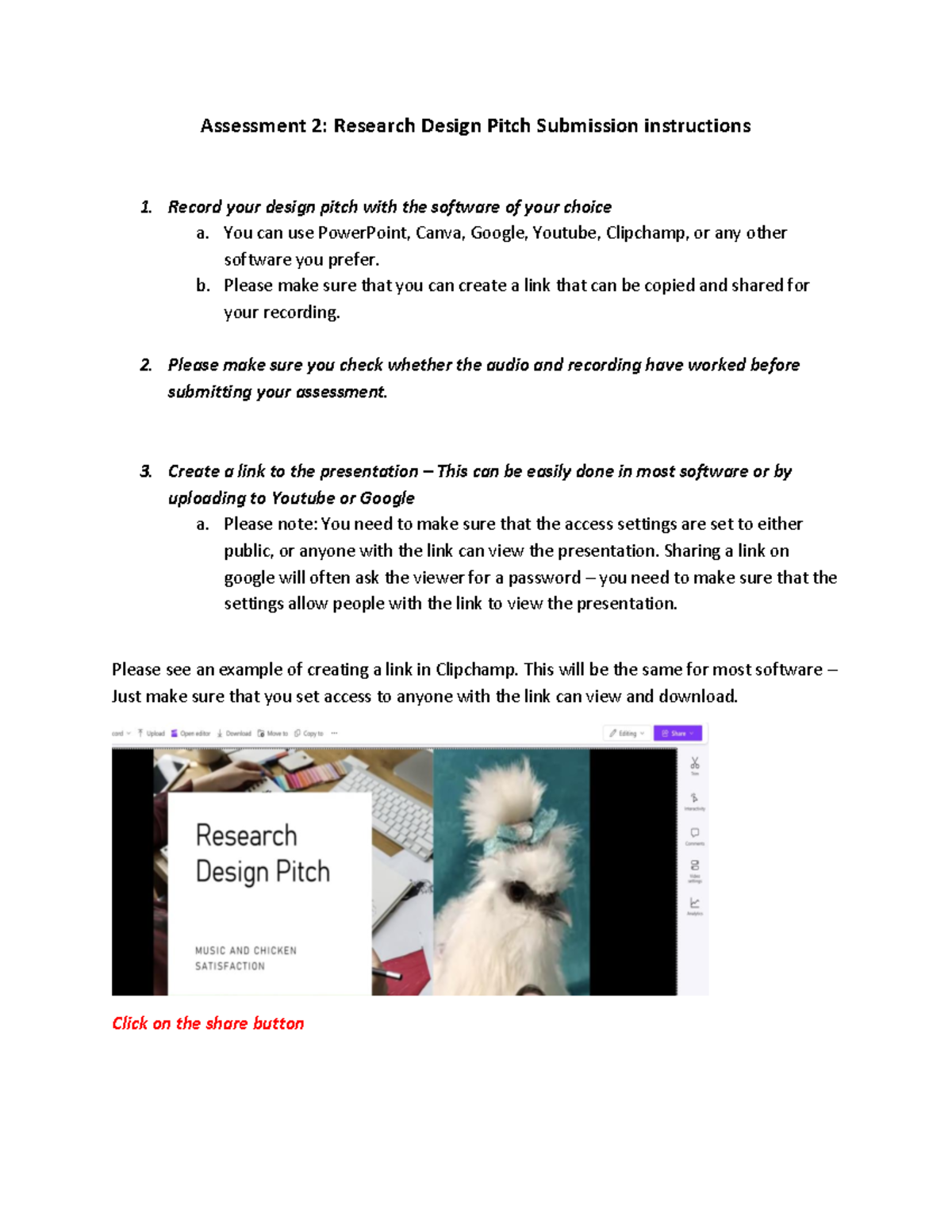 PSYC1111 Assessment 2: Research Design Pitch Submission Guide - Studocu