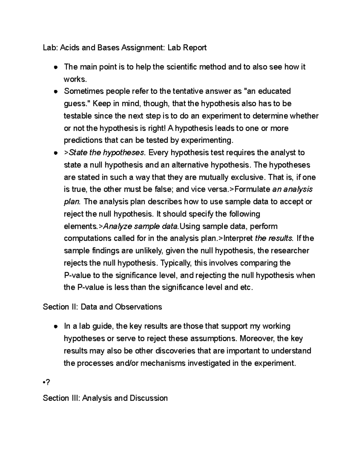 Lab Report: Acids and Bases Assignment - Scientific Method Insights ...