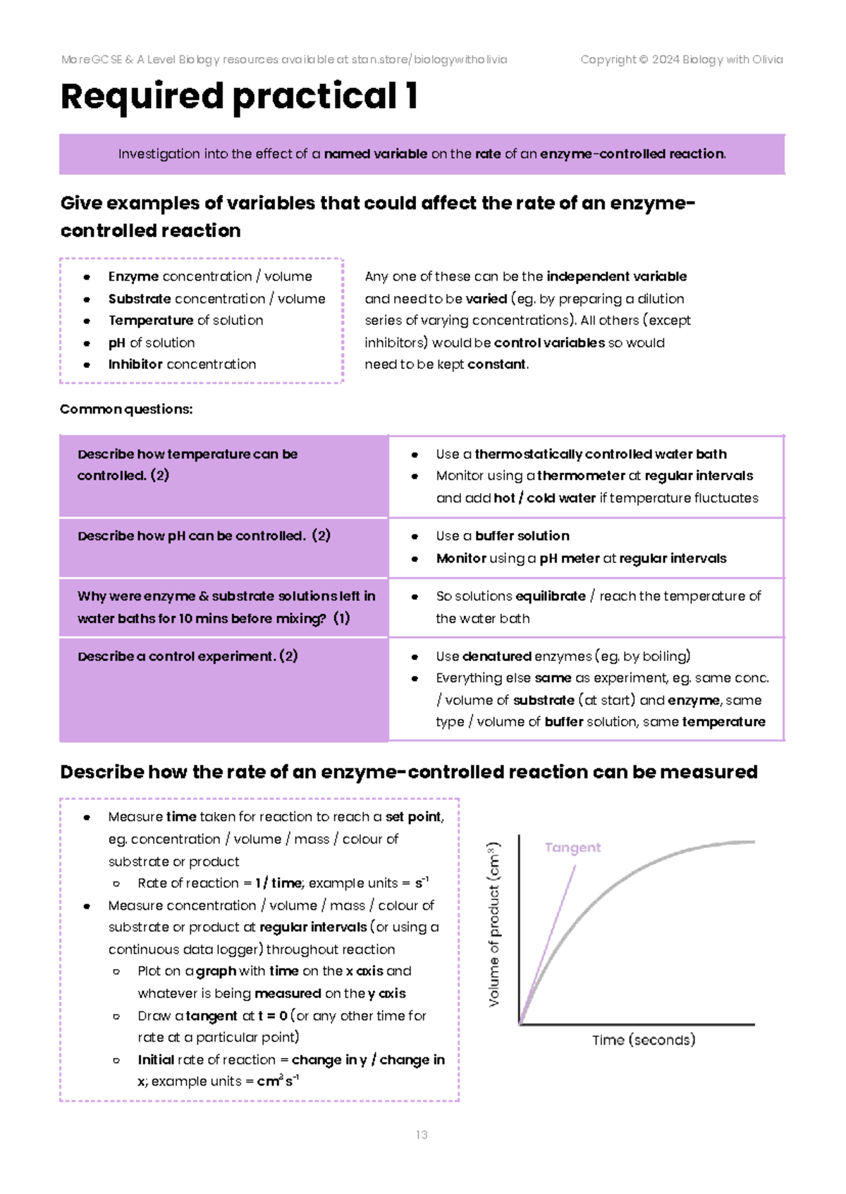 RP1 - 12 A Level Biology Required Practical Revision Notes - Studocu