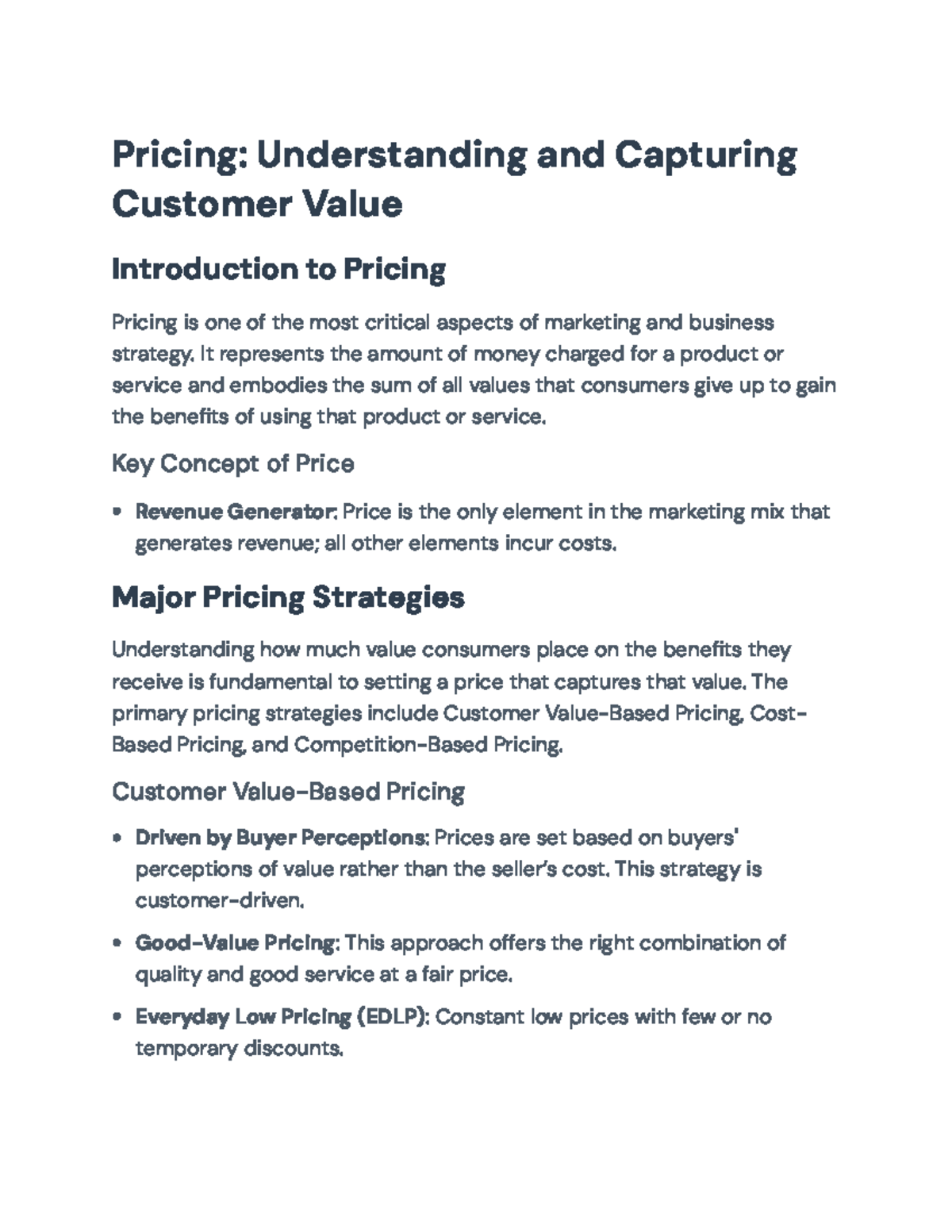 Understanding Pricing Strategies: Capturing Customer Value Insights ...