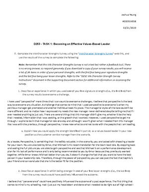 D253 task 2 example - coursework - D253 - TASK 2 : Becoming an ...