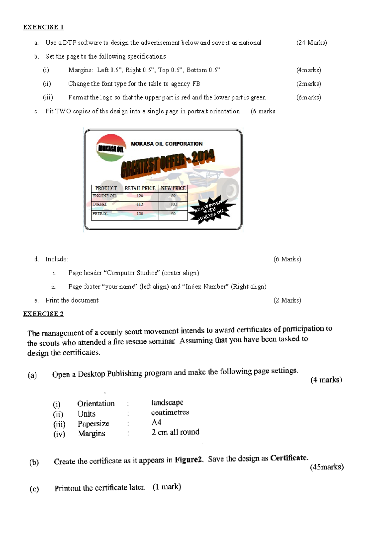 DTP Exercise 1: Advertisement Design & Formatting Guidelines - Studocu